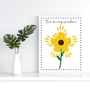 You Are My Sunshine Handprint Art | Sunflower Printable Craft Template ...