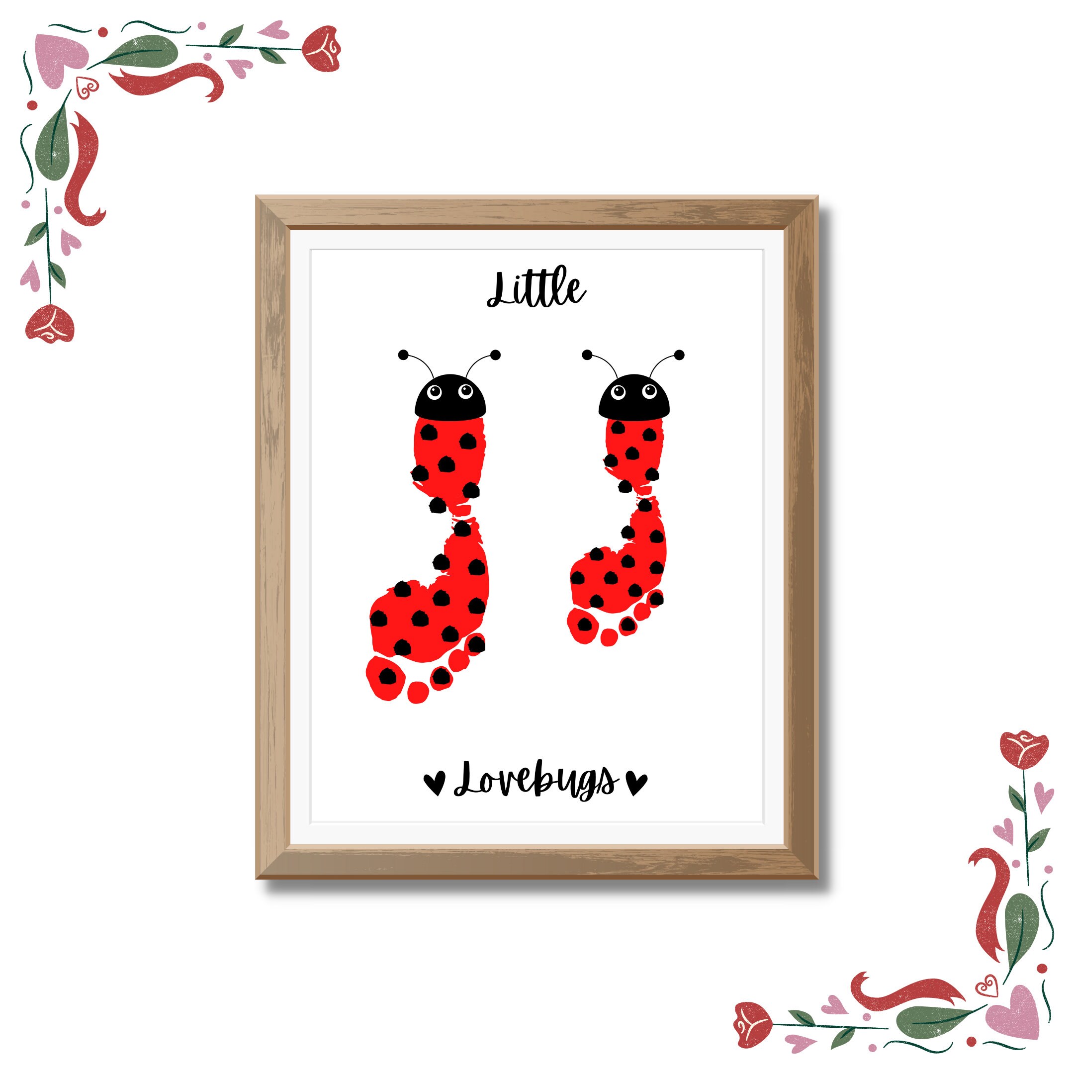 Little Love Bugs Footprint Art Printable Craft Template - Etsy