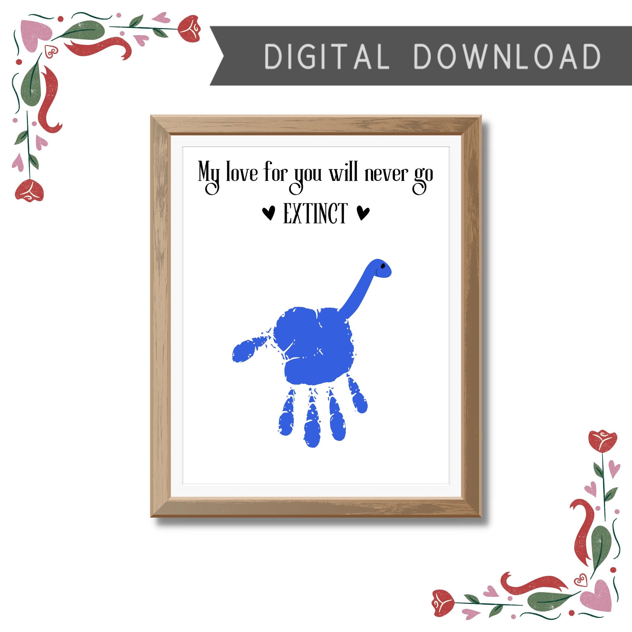 Dinosaur Handprint Art | Printable Craft Template | Mother's Day ...