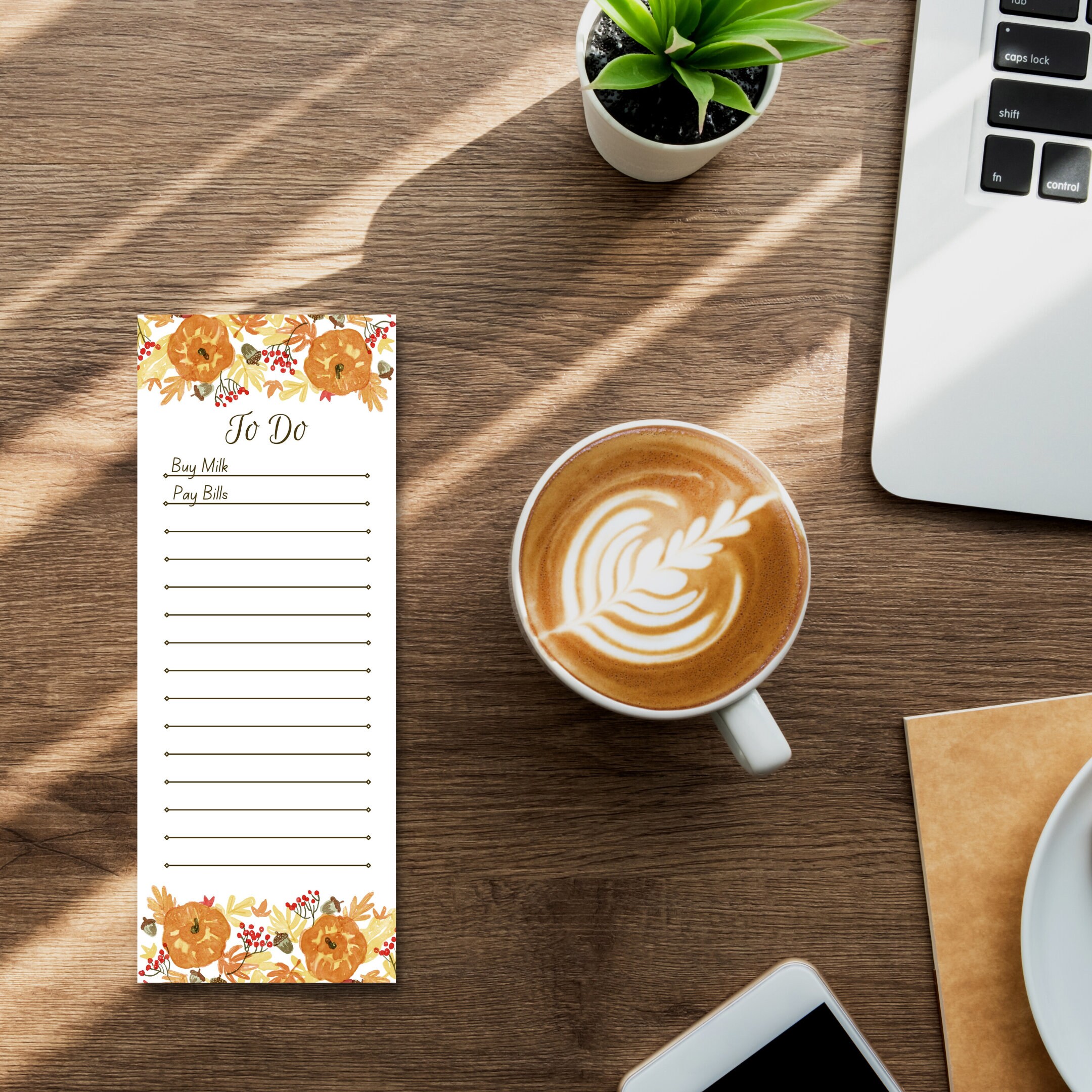 Fall Themed to Do List, Pumpkin and Leaves, Digital Download, Printable ...