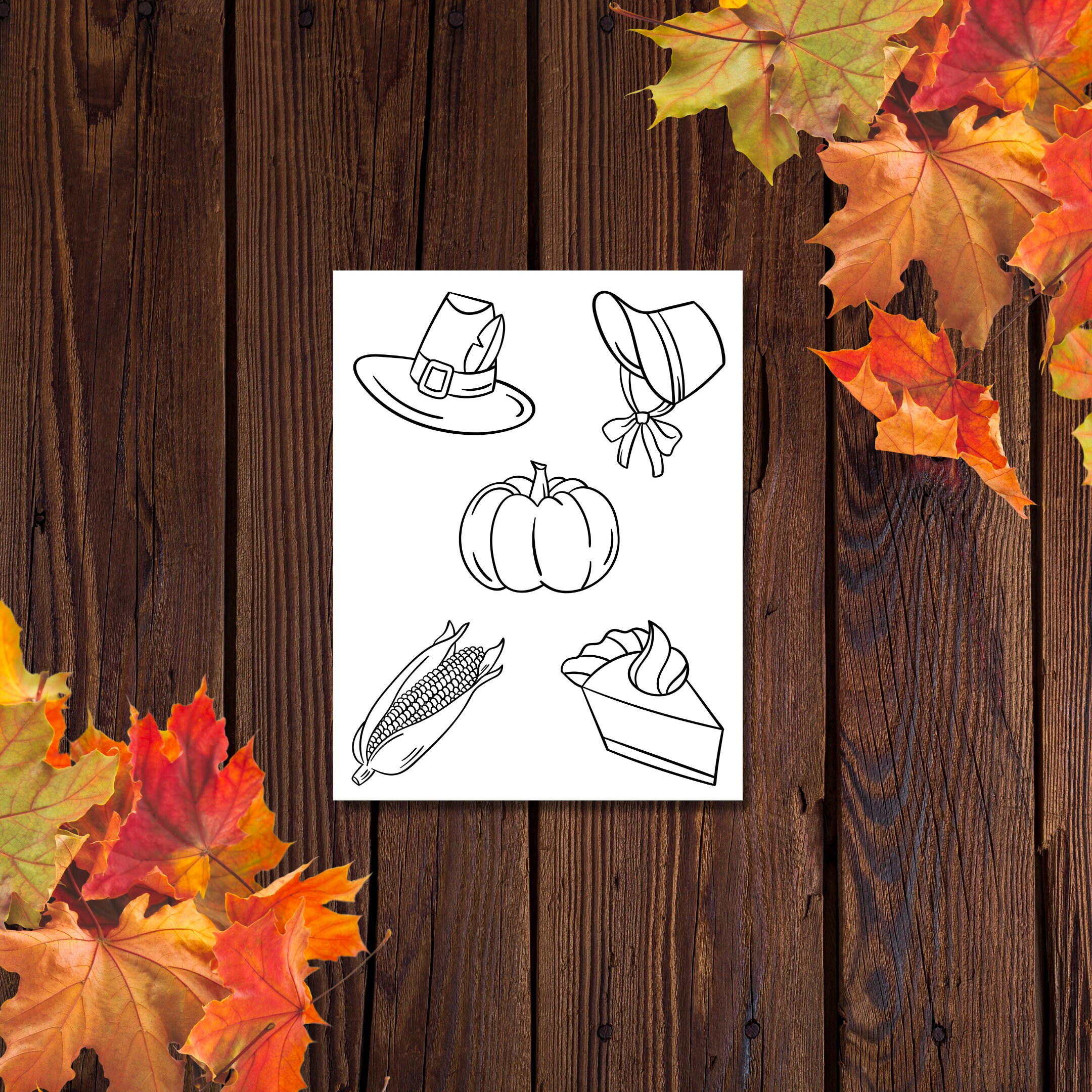 Thanksgiving Coloring Pages, Kids Activity, Digital Download, Fall ...