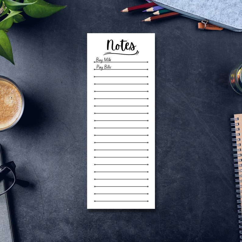 Notes Page Printable | Digital Notepad | Stationary | Simple Tasks List ...