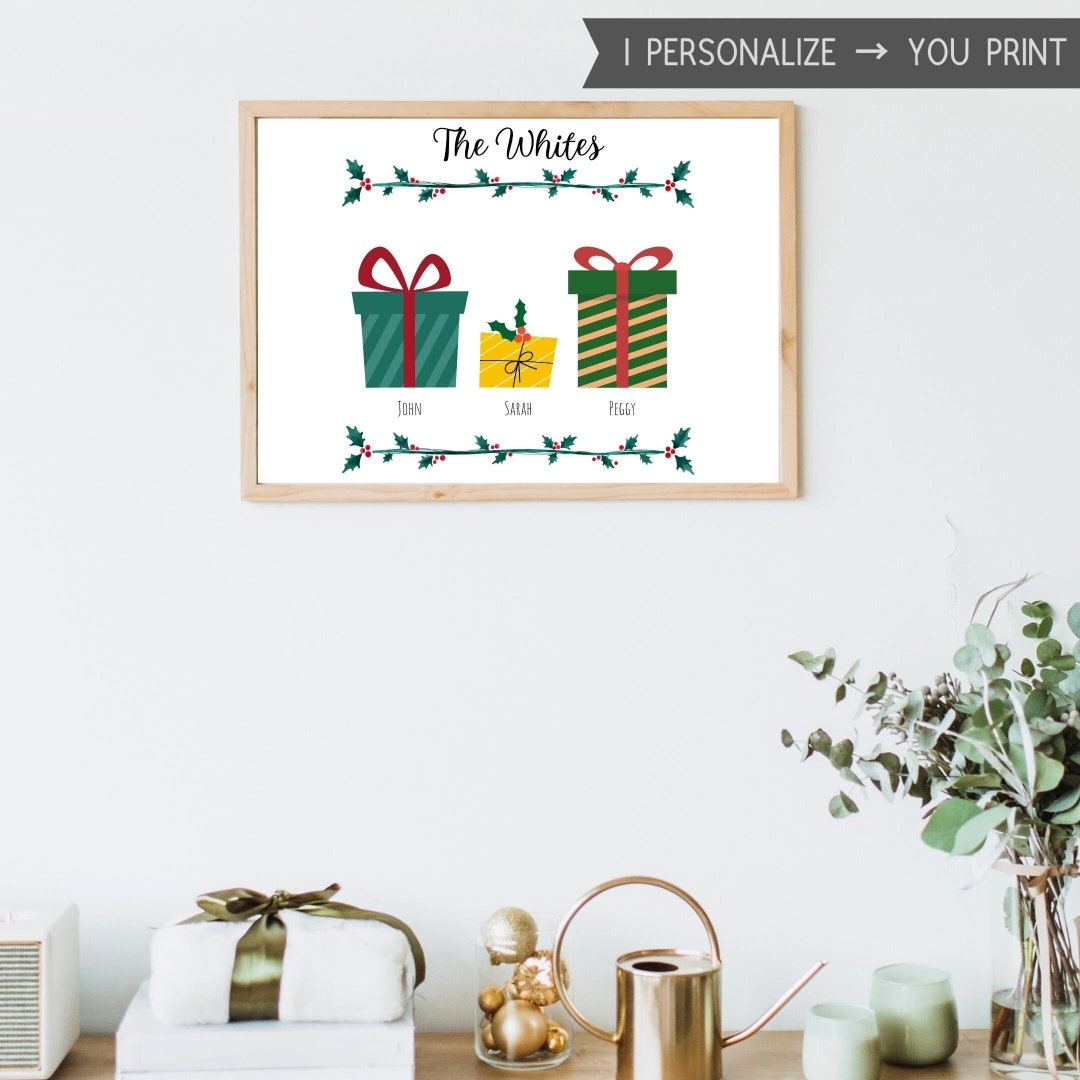 Printable Personalized Family Christmas Sign, Digital Download ...