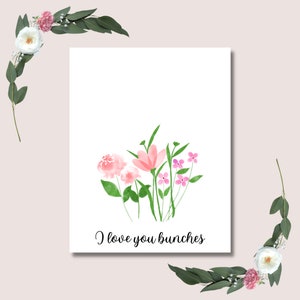 I Love You Bunches Hand Footprint Art | Flower Bouquet Printable Craft ...