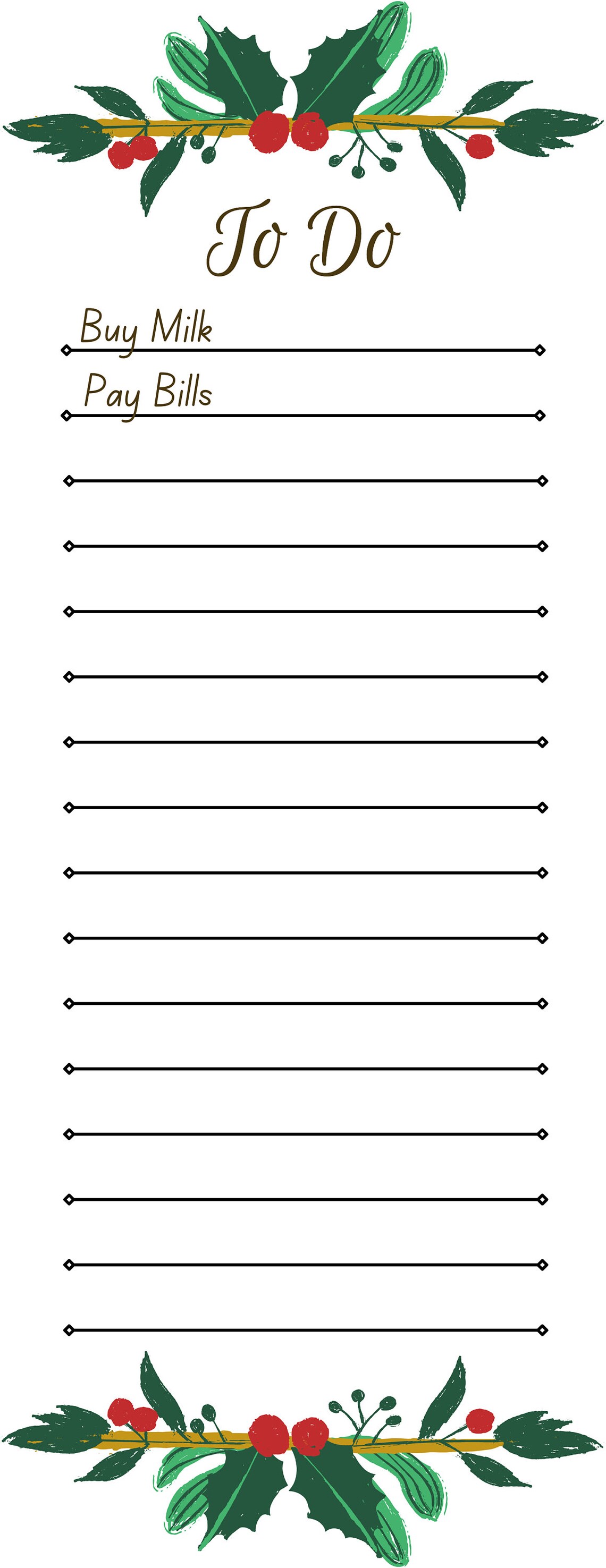 Holiday Themed to Do List, Christmas Organization, Digital Download ...