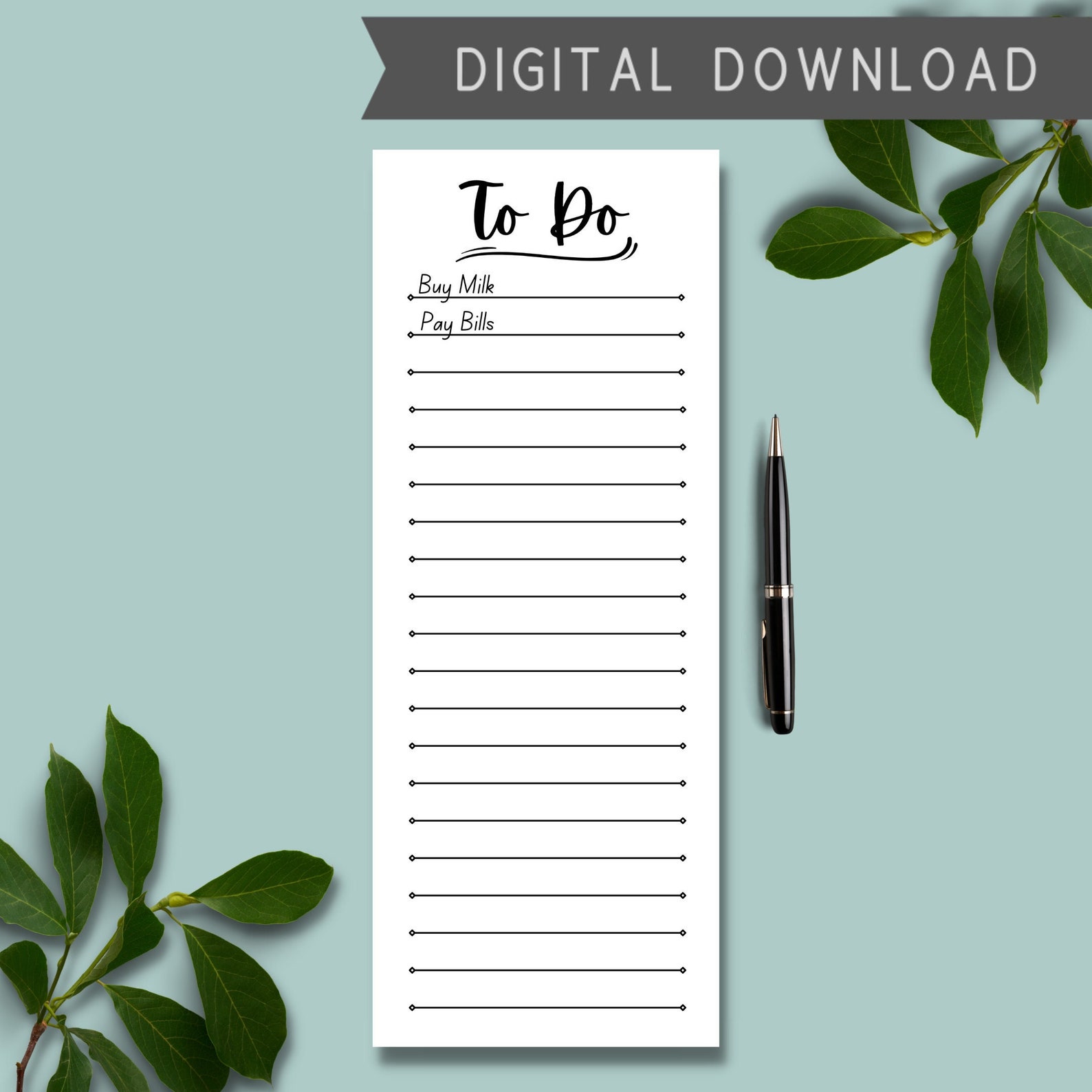 To Do List Printable | Digital Notepad | Stationary | Simple Tasks List ...