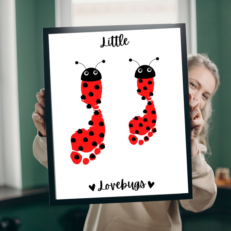 Little Love Bugs Footprint Art Printable Craft Template - Etsy