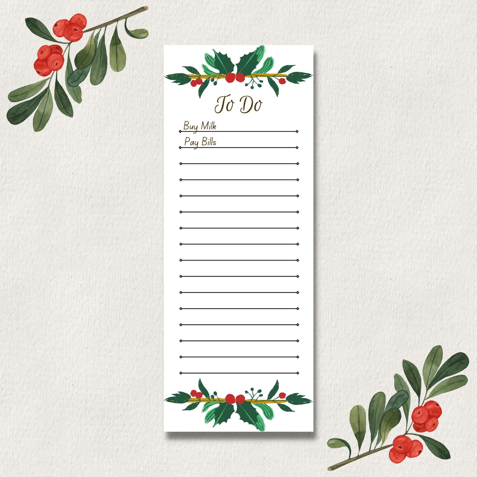 Holiday Themed to Do List, Christmas Organization, Digital Download ...