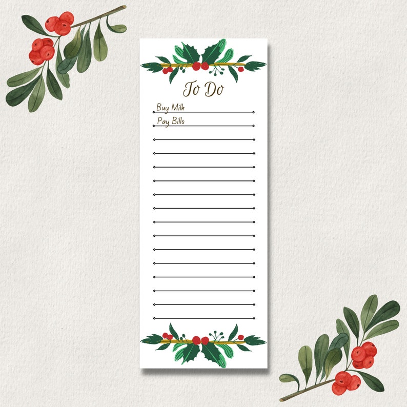 Holiday Themed to Do List, Christmas Organization, Digital Download ...