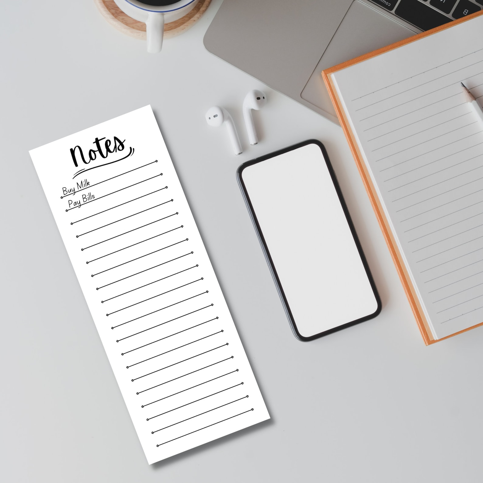 Notes Page Printable | Digital Notepad | Stationary | Simple Tasks List ...