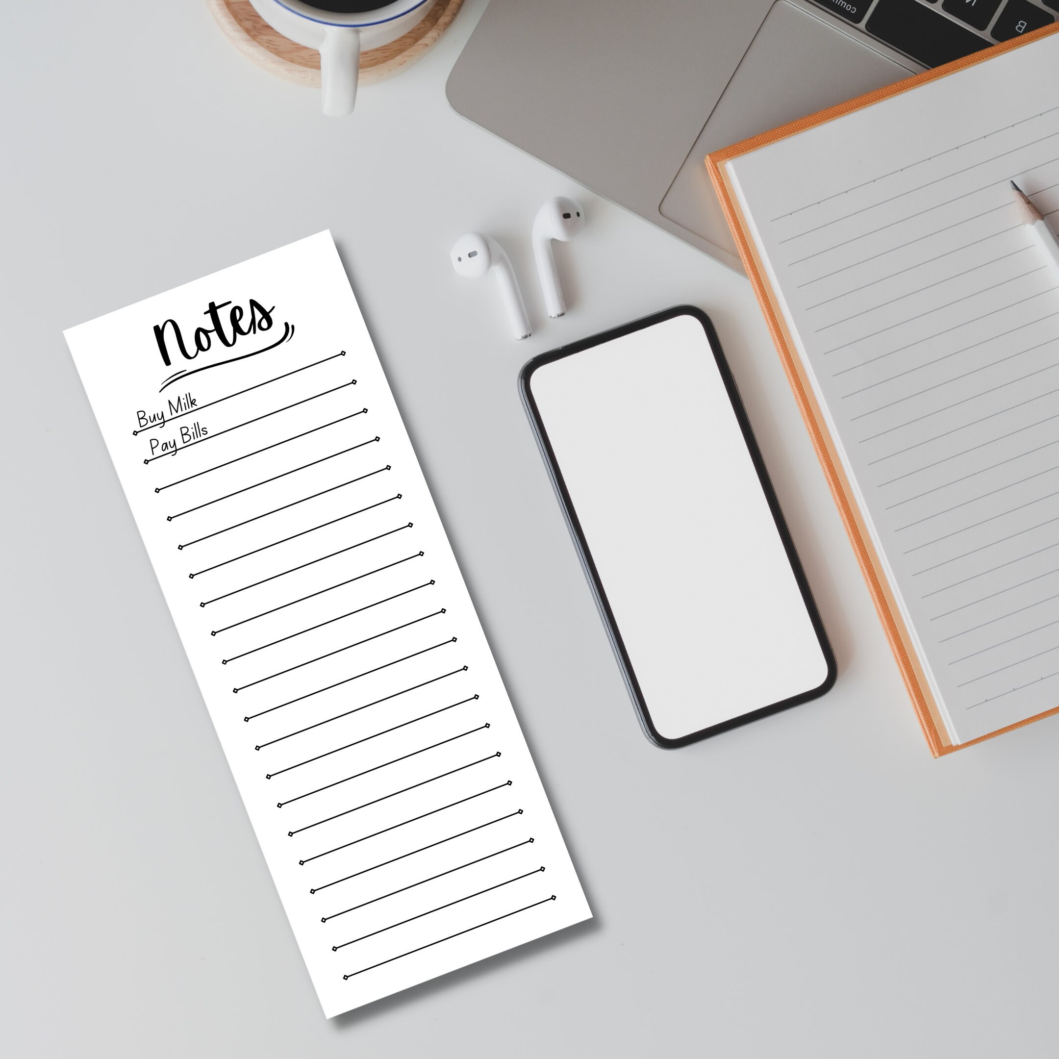 Notes Page Printable | Digital Notepad | Stationary | Simple Tasks List ...