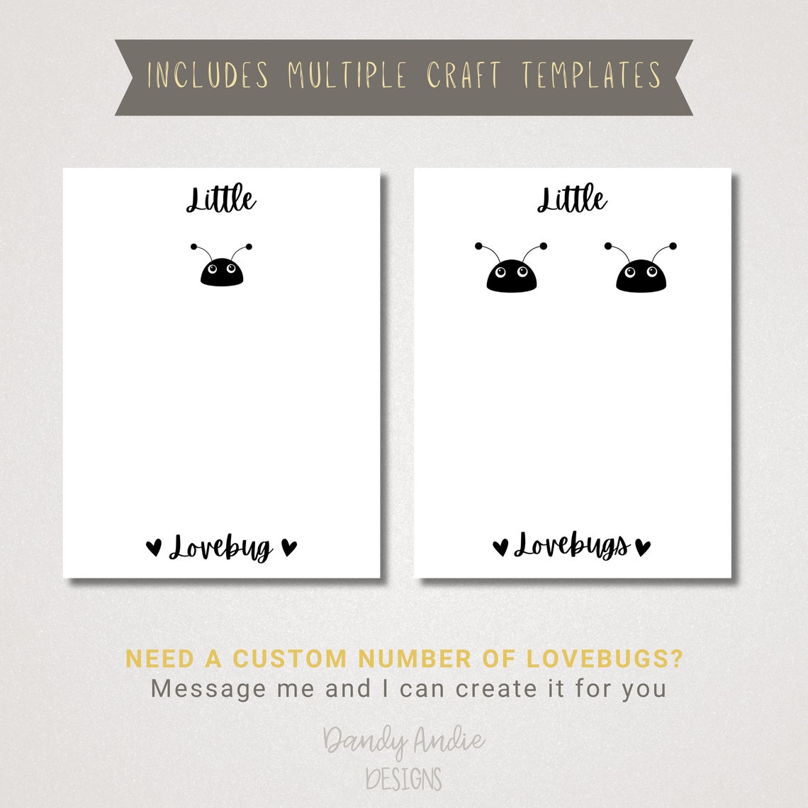 Little Love Bugs Footprint Art Printable Kids Craft Template - Etsy