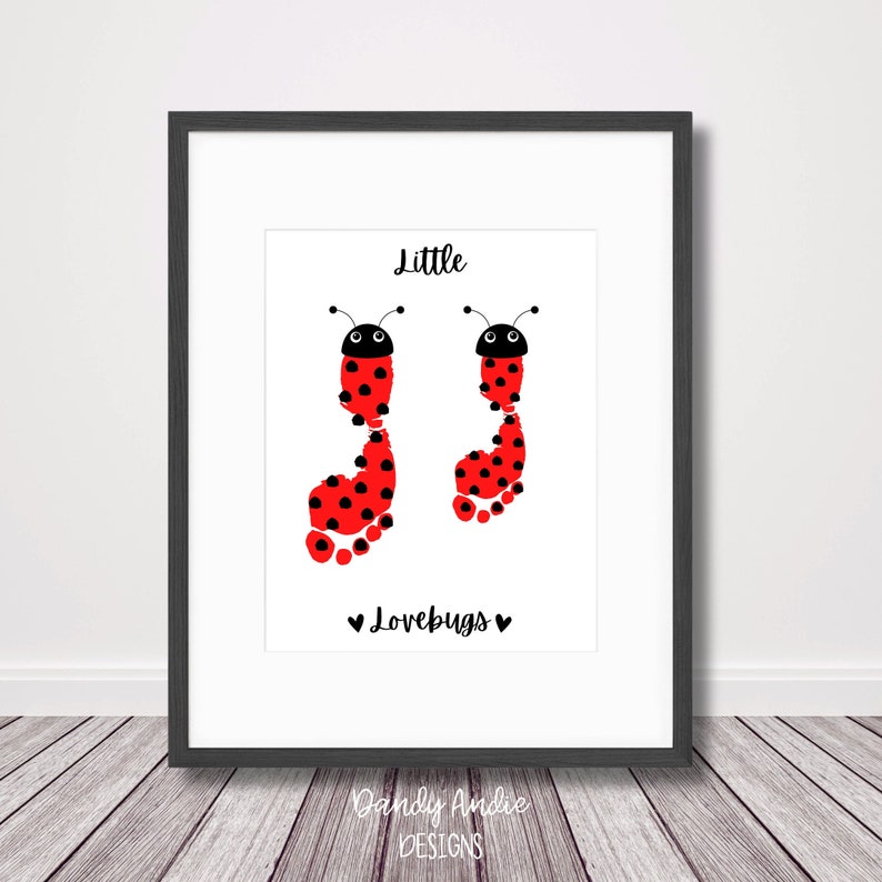 Little Love Bugs Footprint Art | Printable Kids Craft Template | Mother ...