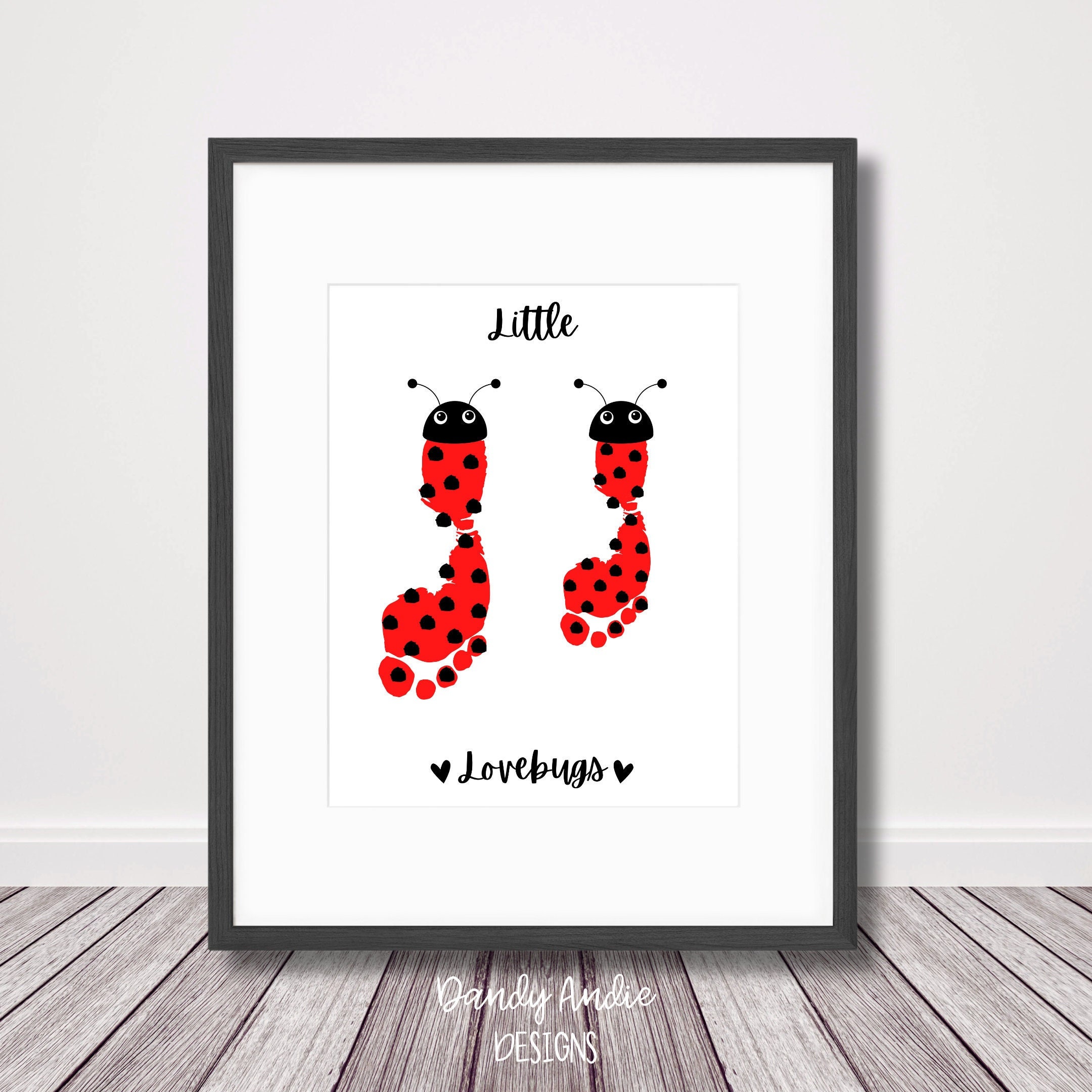 Little Love Bugs Footprint Art Printable Kids Craft Template - Etsy