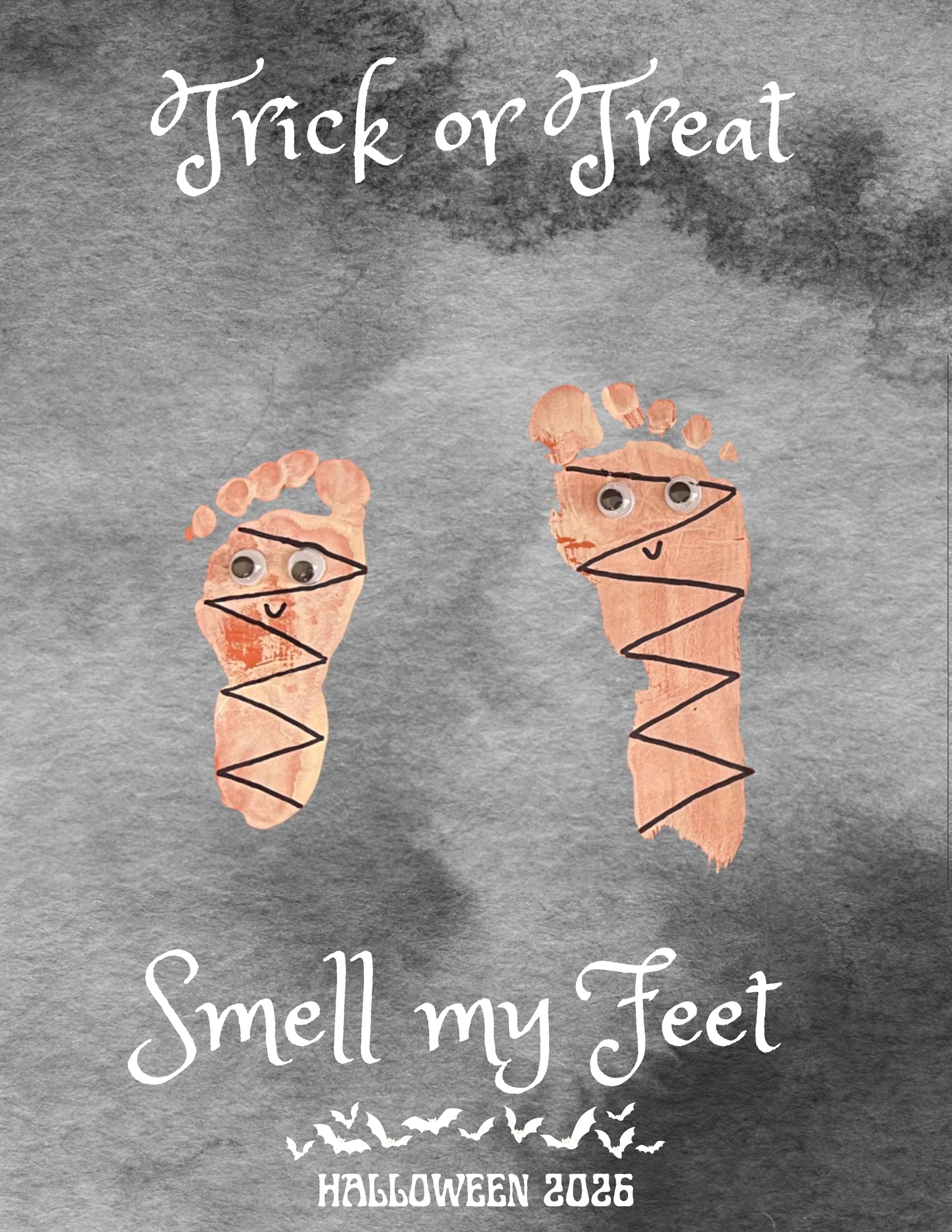 Halloween Footprint Art, Trick or Treat Smell My Feet Footprint Craft ...