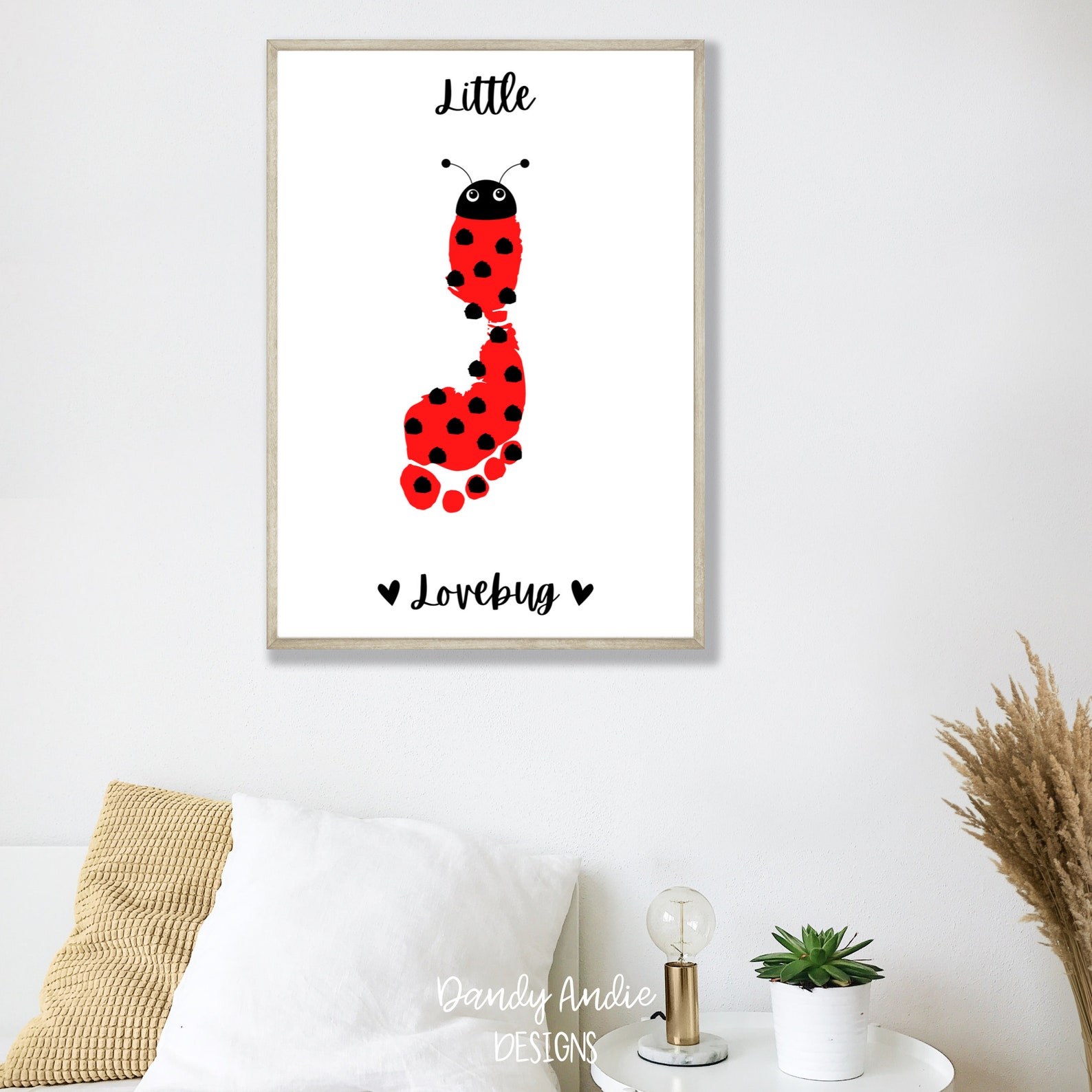 Little Love Bugs Footprint Art Printable Kids Craft Template - Etsy