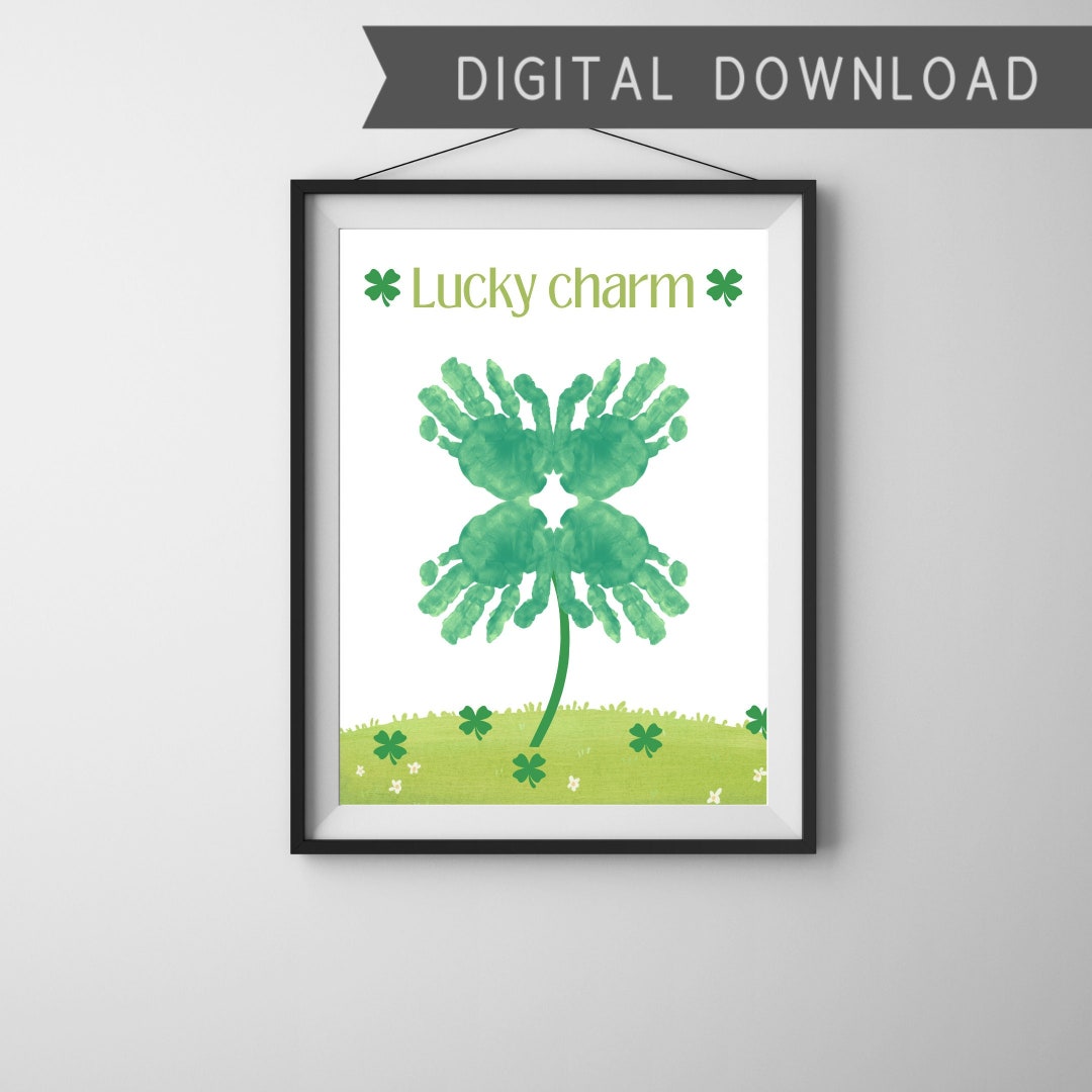 Lucky Charm Handprint Shamrock Art | St. Patrick's Day Printable Craft ...