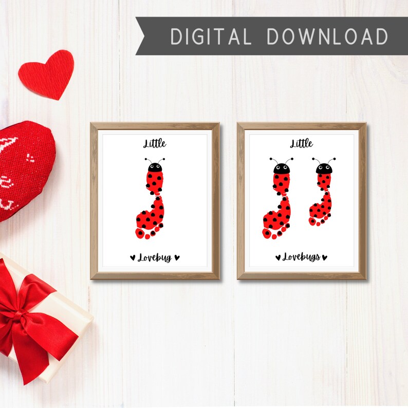 Little Love Bugs Footprint Art Printable Craft Template - Etsy