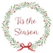 Square Tis the Season Christmas Wreath Wall Art, Holiday Decor ...