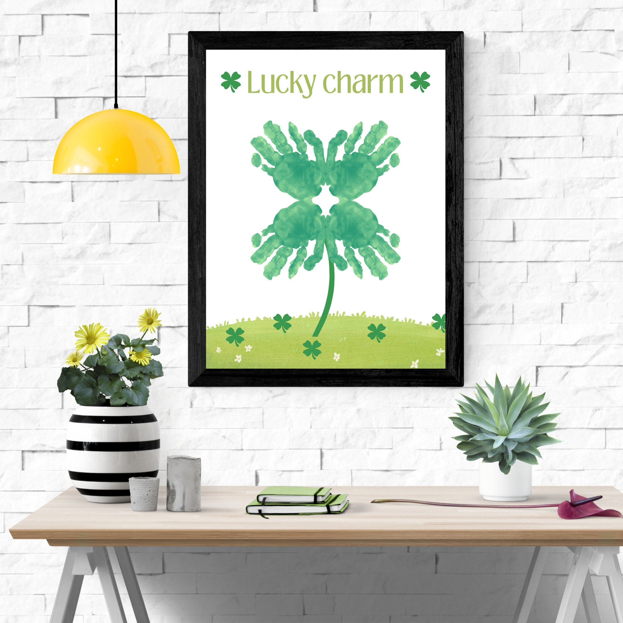 Lucky Charm Handprint Shamrock Art St. Patrick's Day Printable Craft ...