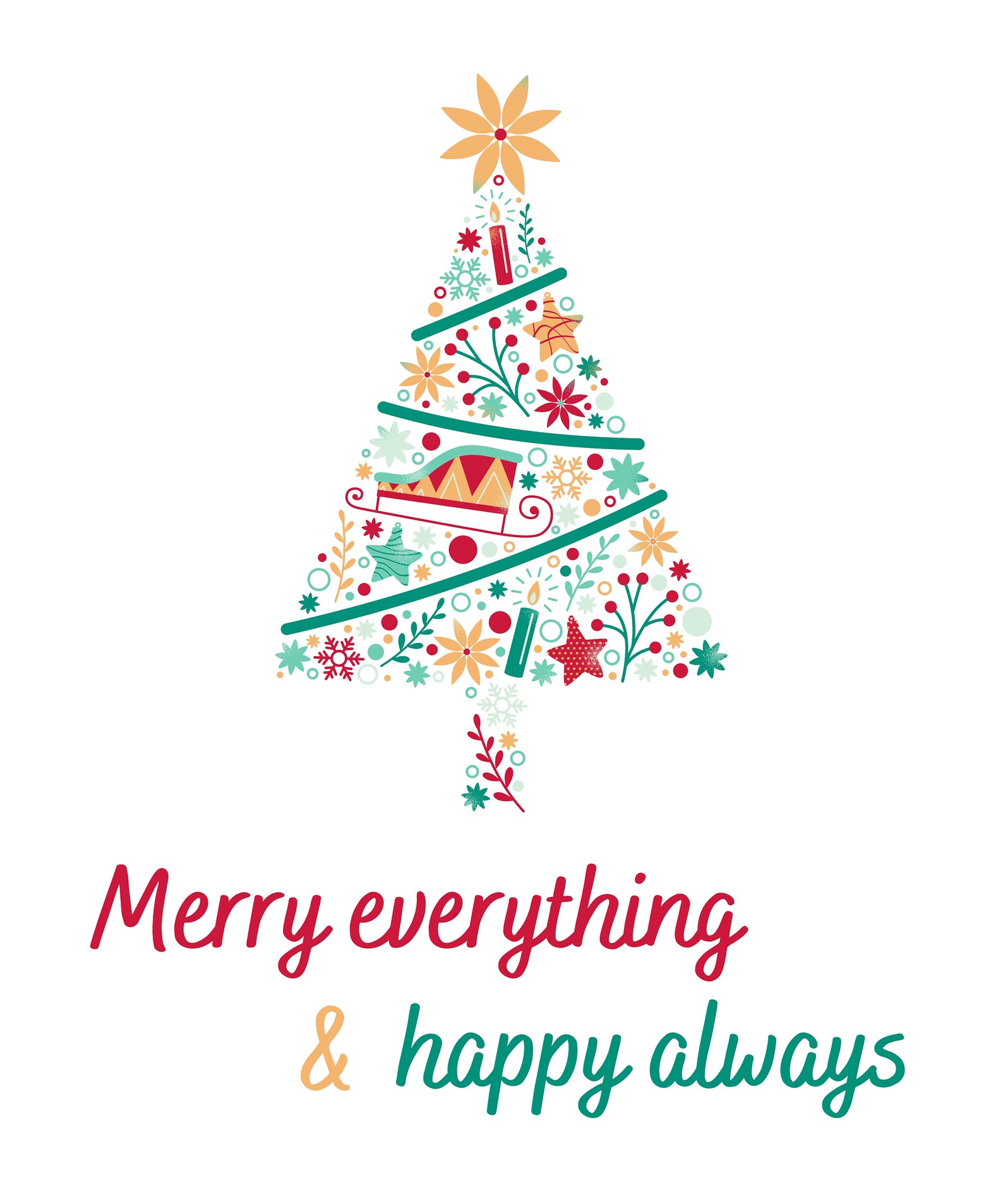 Merry Everything Christmas Tree Wall Art Holiday Decor - Etsy