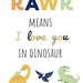 RAWR Means I Love You in Dinosaur Wall Art, Digital Download, Dinosaur ...