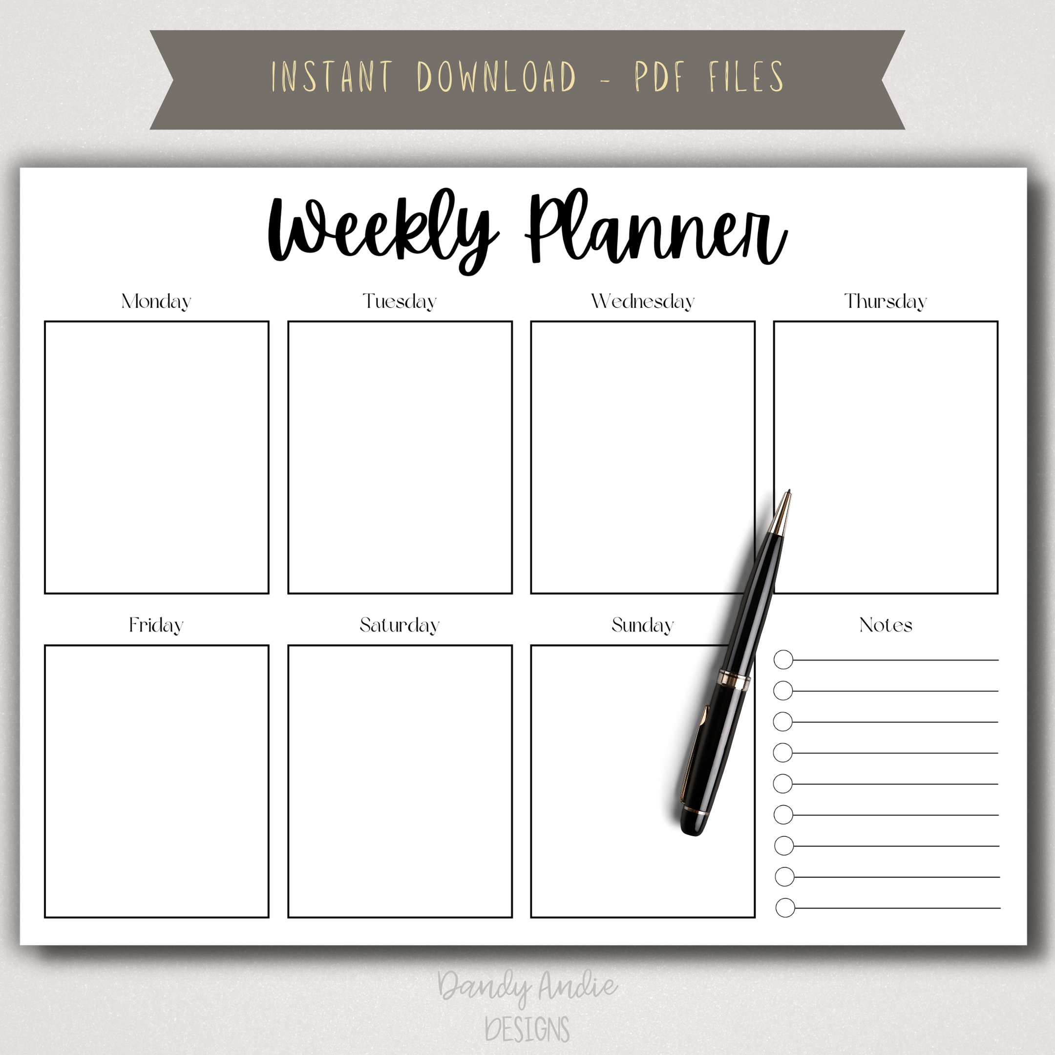 Weekly Schedule Planner Printable | Digital Calendar | Student ...