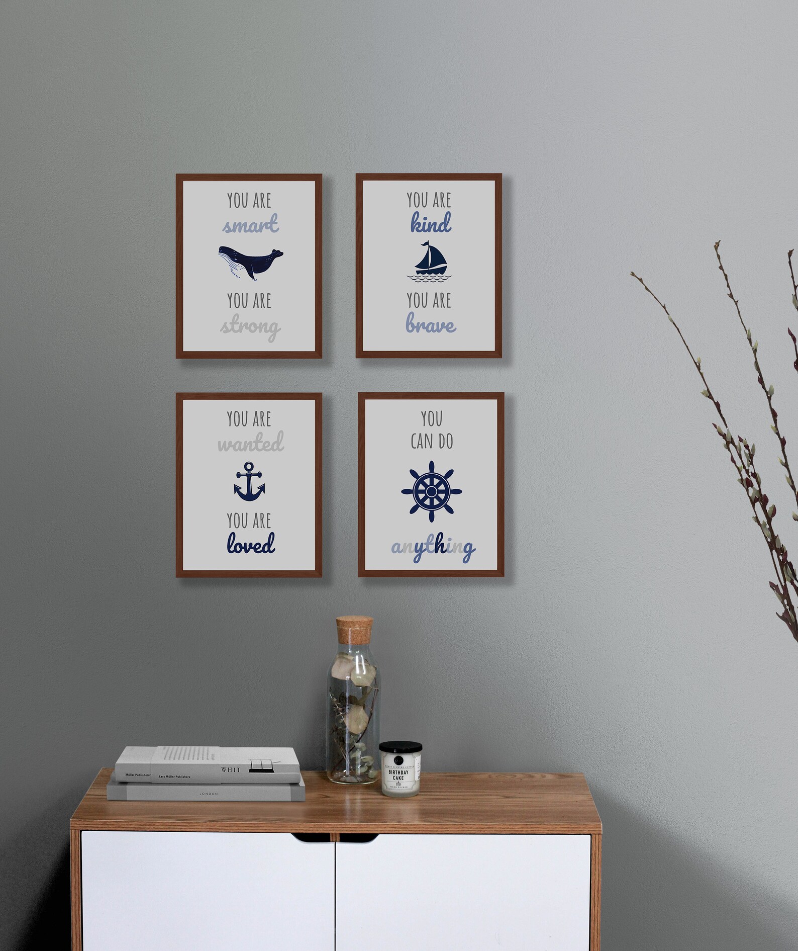 Nautical Affirmations Wall Art, Digital Download, Blue, Nautical ...