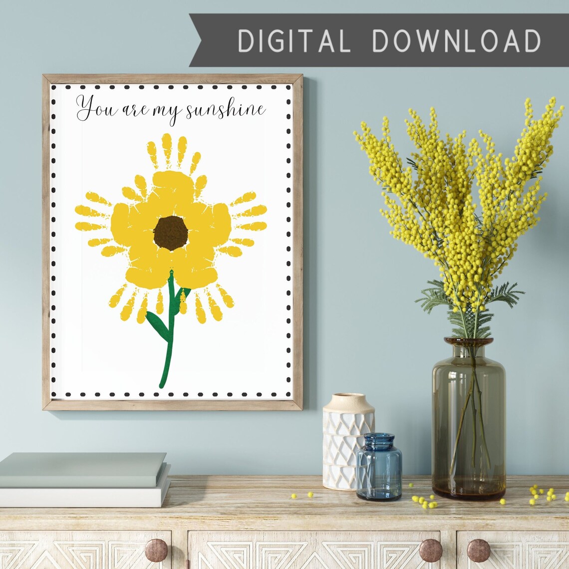 You Are My Sunshine Handprint Art Sunflower Printable Craft Template ...