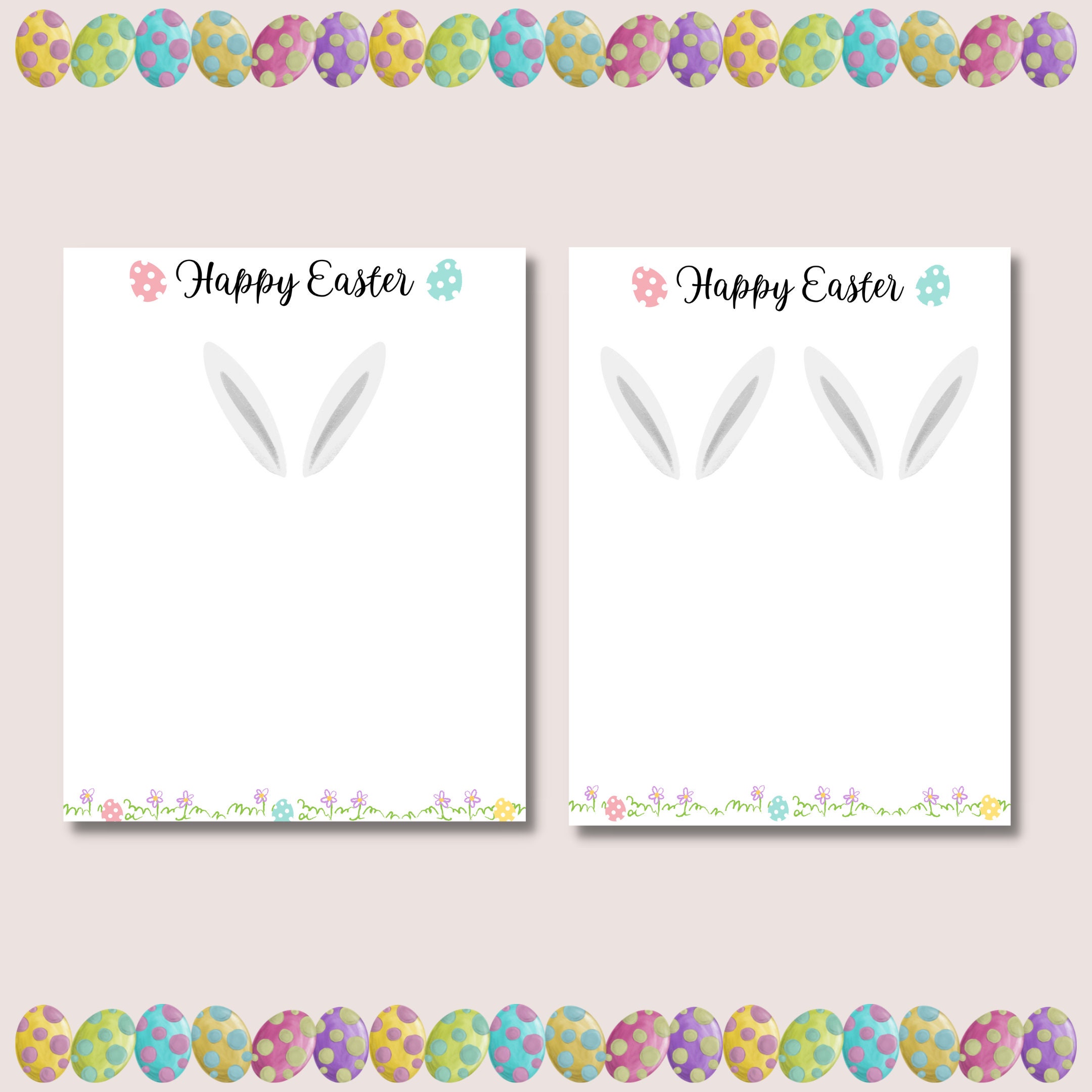 Happy Easter Footprint Art | Easter Bunny Printable Craft Template ...