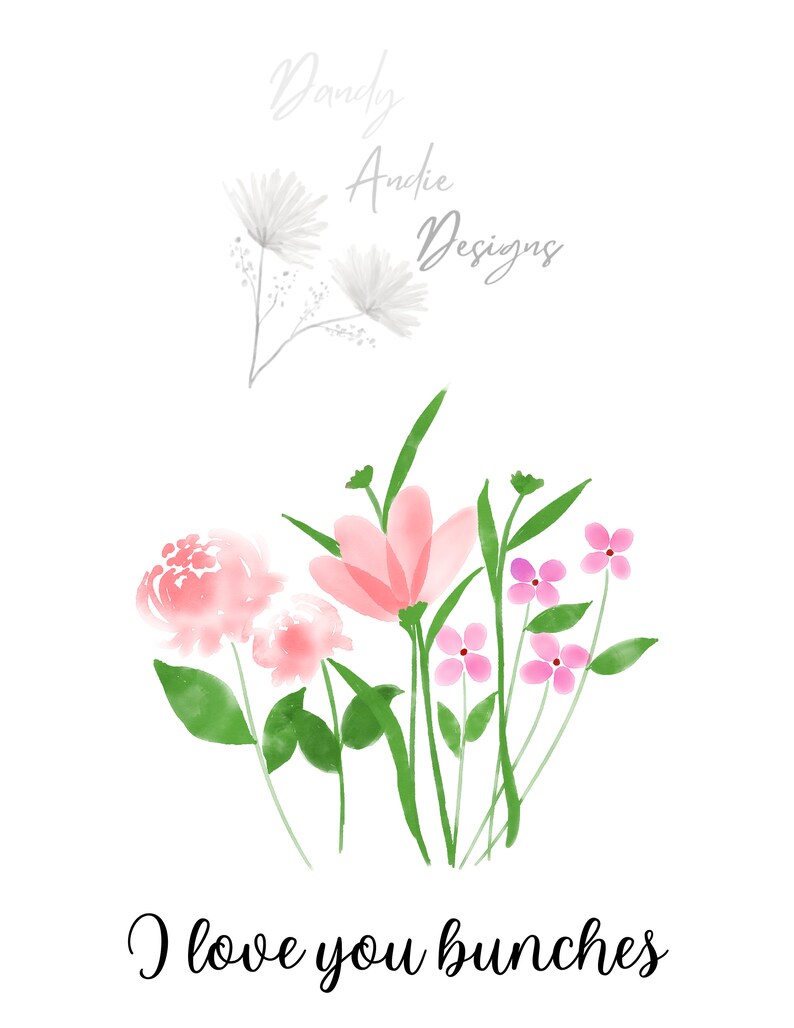 I Love You Bunches Hand Footprint Art | Flower Bouquet Printable Craft ...