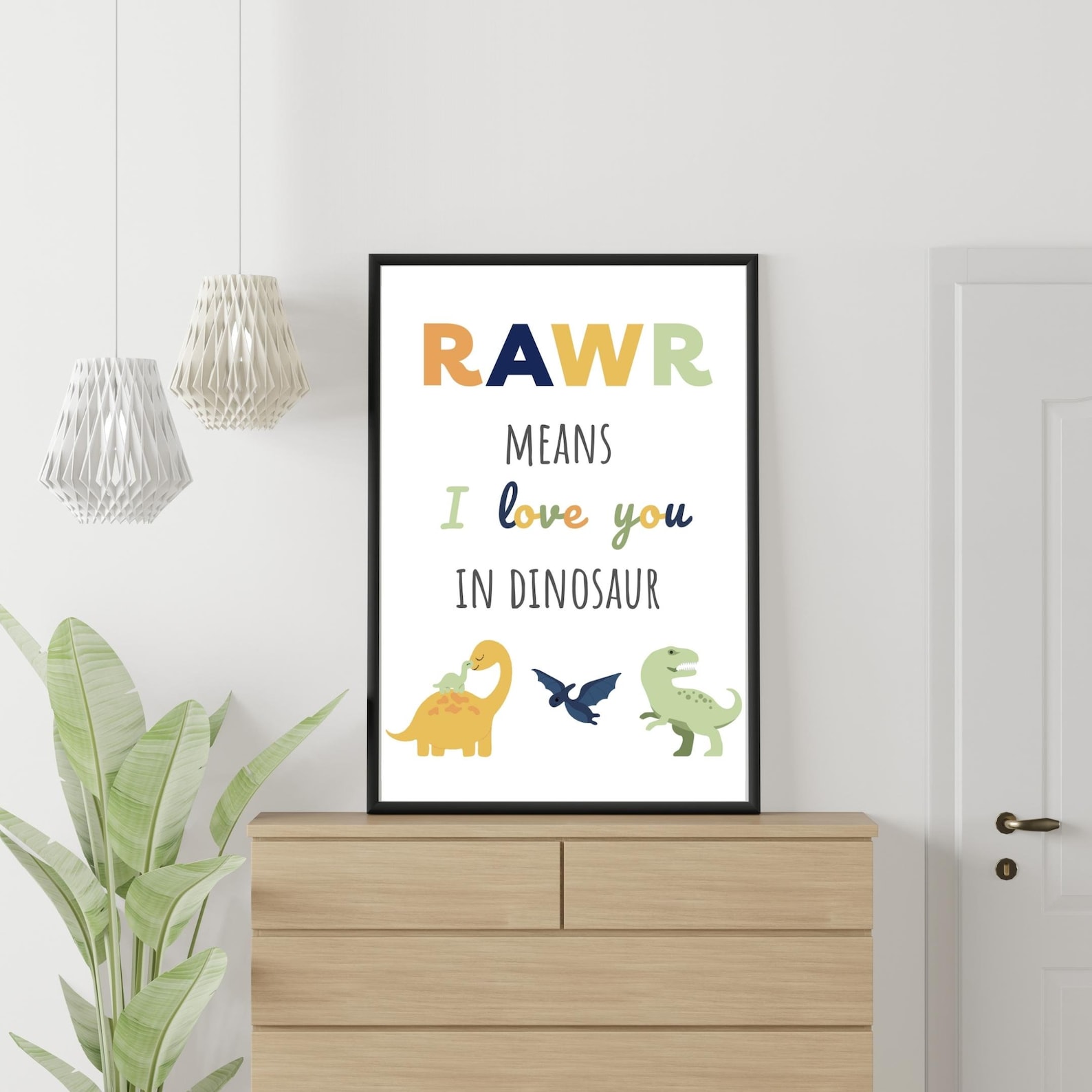 RAWR Means I Love You in Dinosaur Wall Art, Digital Download, Dinosaur ...