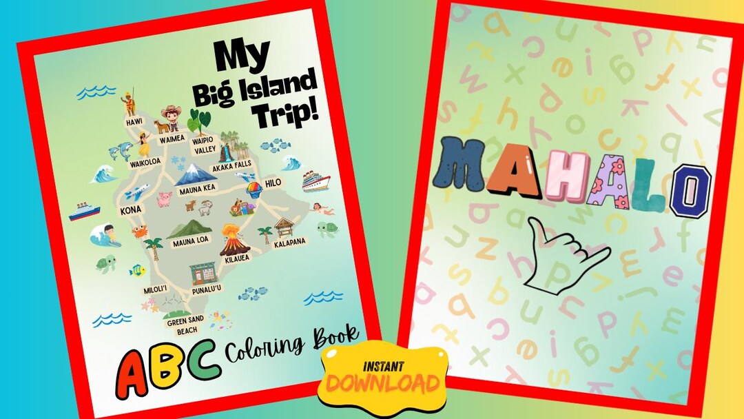 Big Island Hawai‘i ABC Kids Coloring Book, Hawai‘i Vacation, Tropical ...