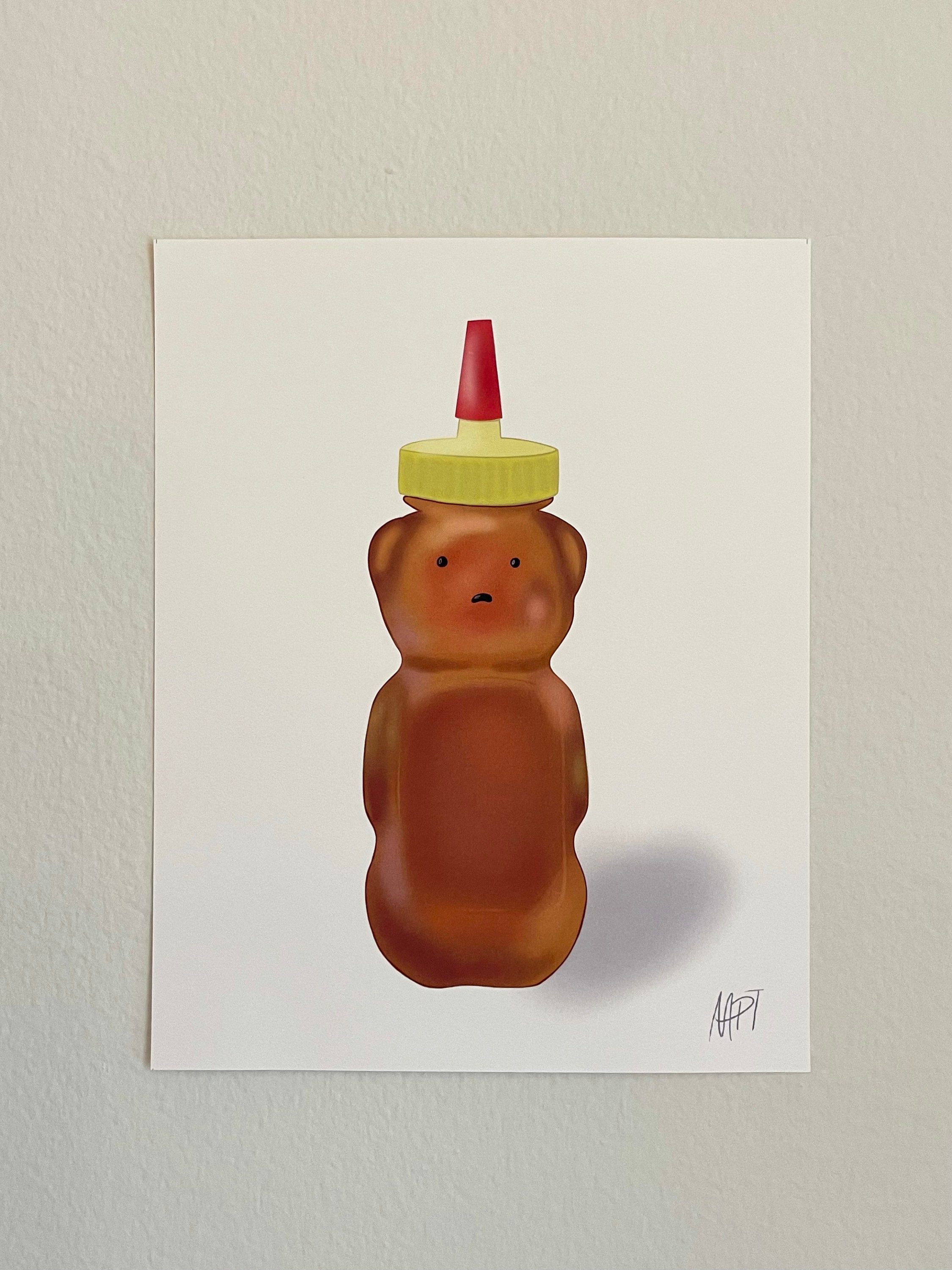 Honey Bear Bottle 8 X 10 Original Art Print - Etsy