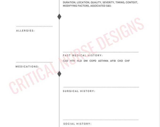Nurse Practitioner Clinical Organizer, Printable PDF Clinical Brain, Patient Report Template, NP ...
