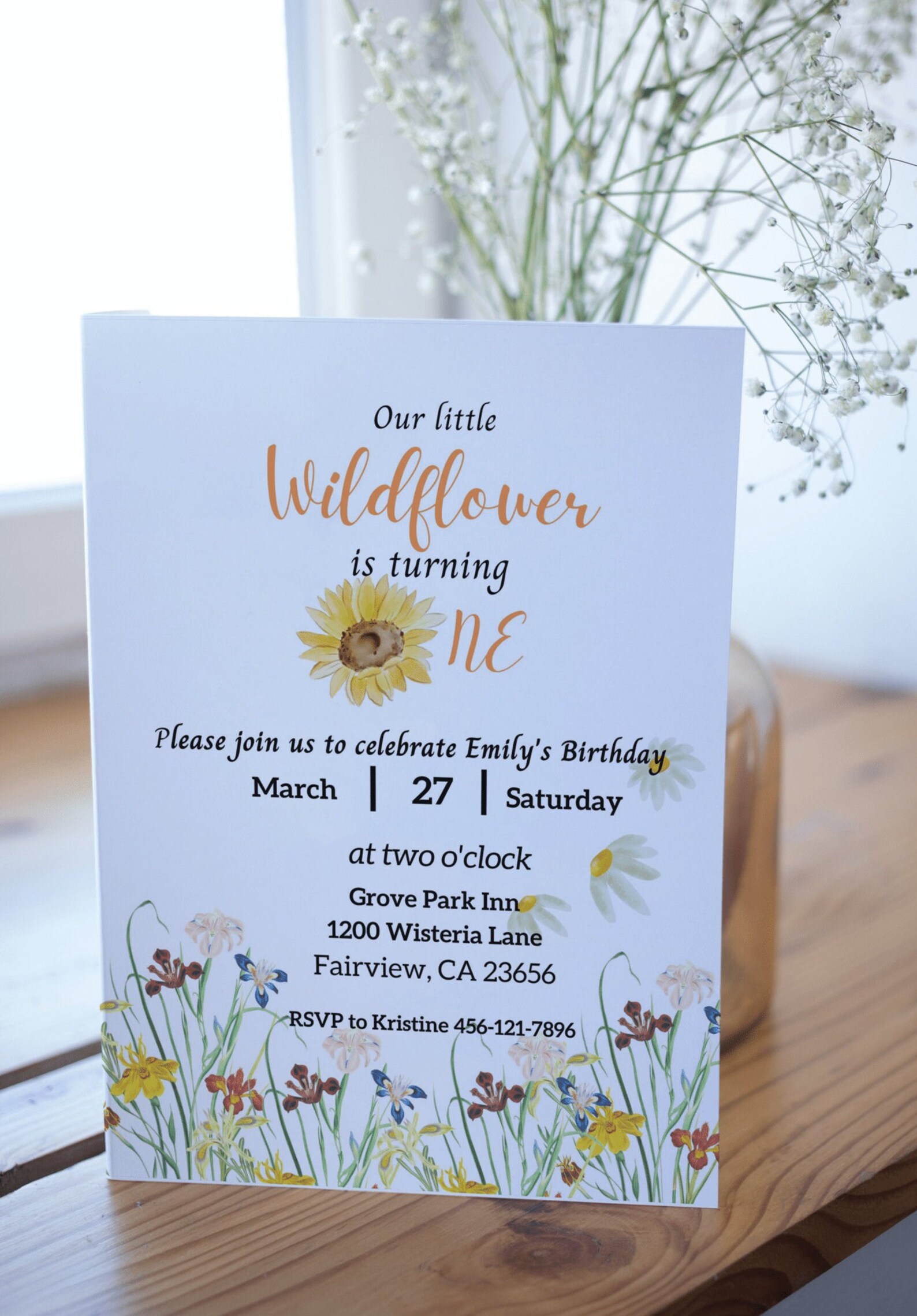 Wildflower Birthday Invitation Wildflower One Birthday - Etsy