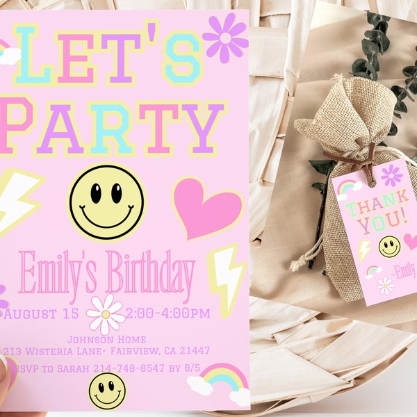 Preppy Patches Birthday Invitations - Etsy