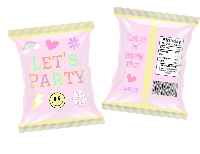 Editable Preppy Party Pack Chip Bag and Water Bottle Label ...