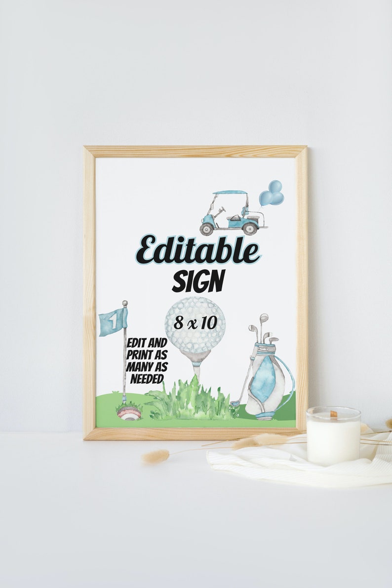 Editable Blue Boy Golf Theme Baby Shower Bundle It's a - Etsy