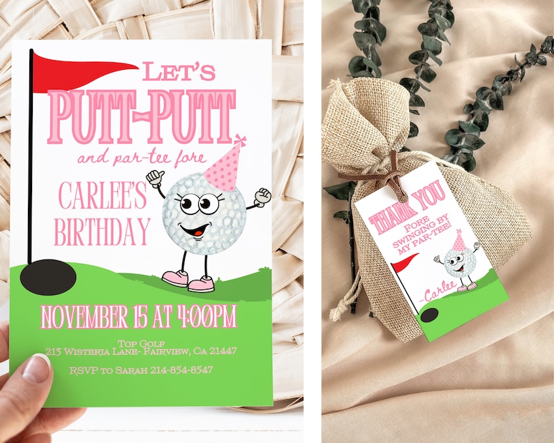 Editable Let's Putt Putt Birthday Invitation Template - Etsy