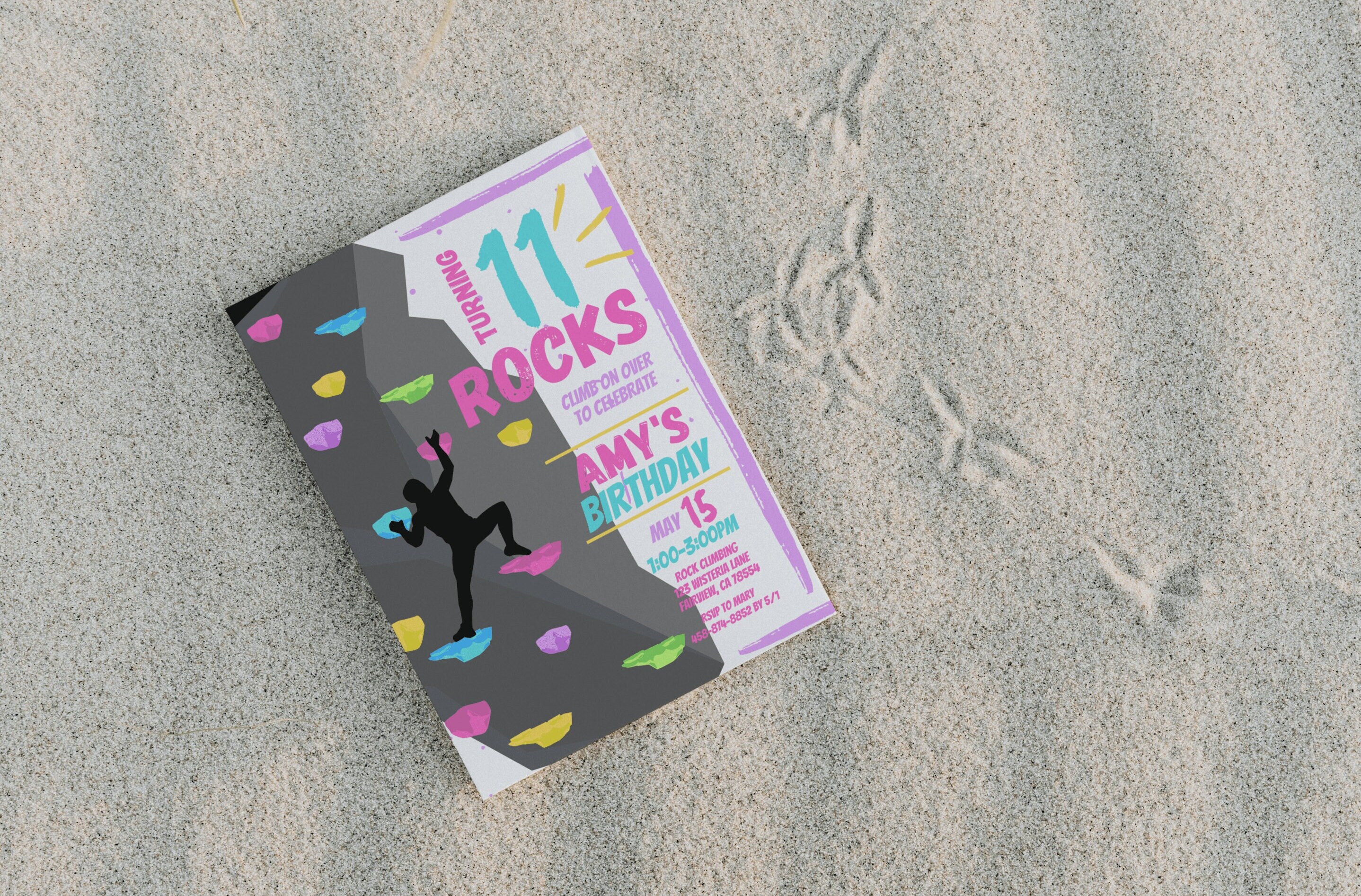 Editable Rock Climbing Birthday Invitation Template, Rock Climbing ...