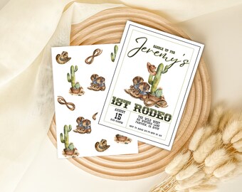 Editable First Rodeo Birthday Invitation Template 1st Birthday - Etsy
