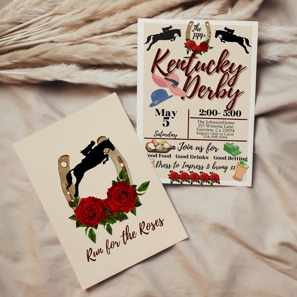 Run for the Roses Invitation - Etsy