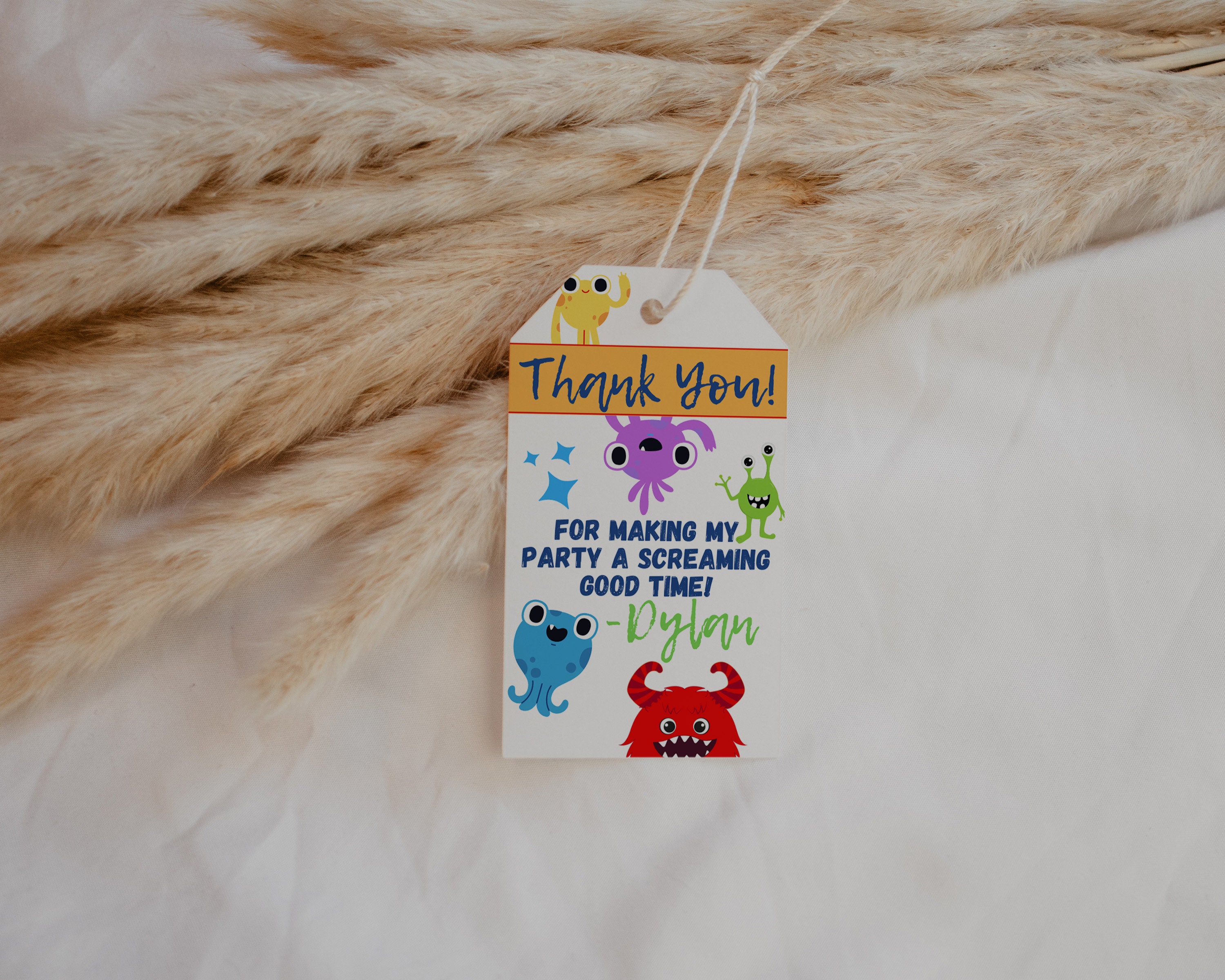Editable Little Monster Birthday Favor Tag Monster Party - Etsy