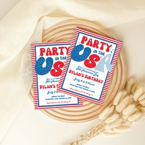 Editable Boy's Party in the USA Birthday Invitation Template, 4th of ...