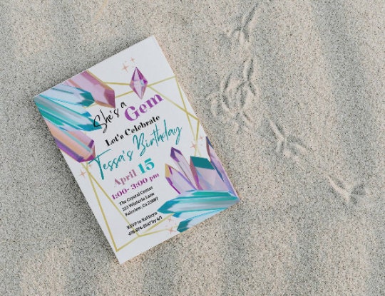 Editable She's a Gem Gift Favor Tag, Crystal Favor Tag, Instant ...