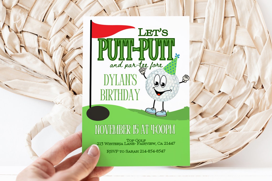 Editable Let's Putt Putt Golfing Invitation and - Etsy