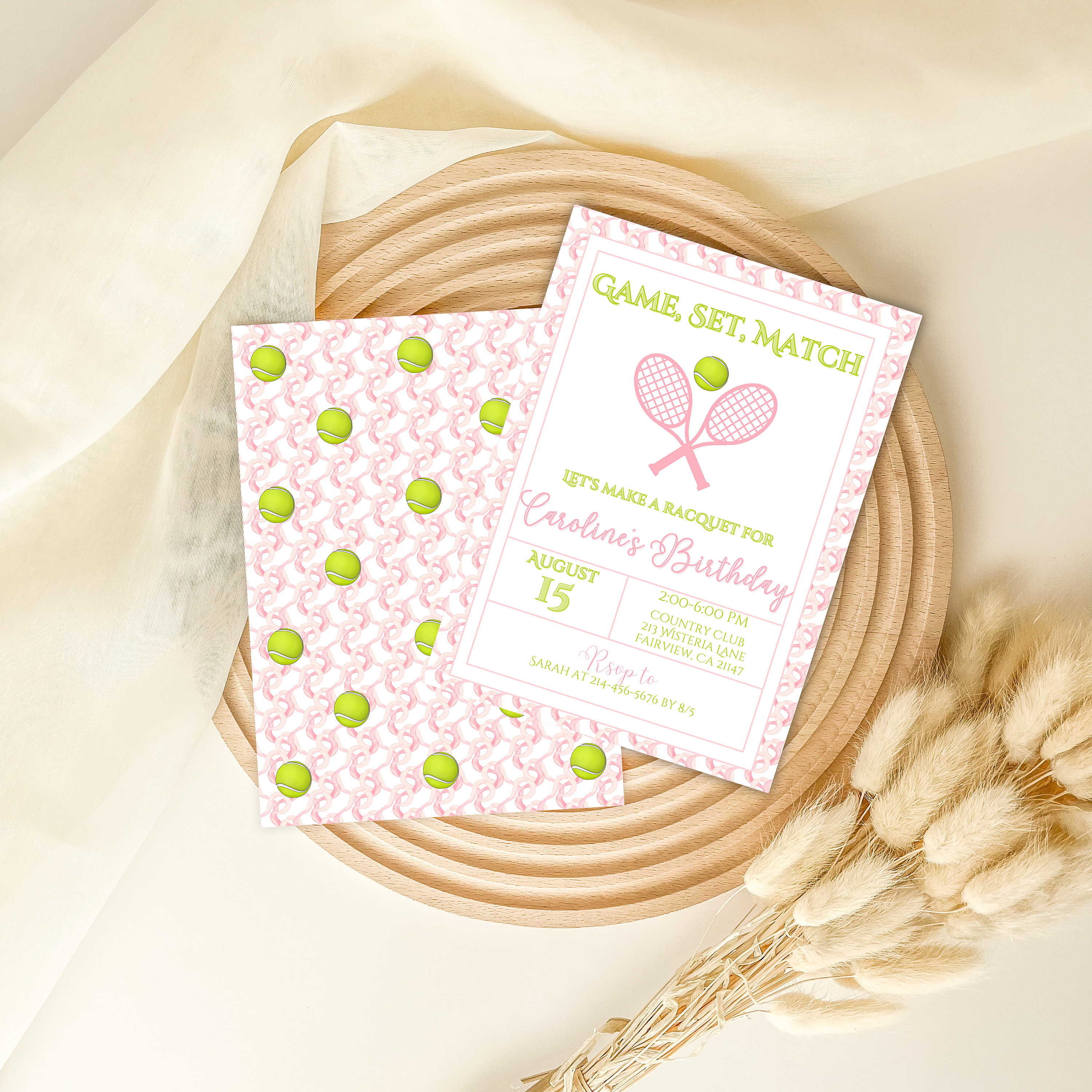 Editable Game Set Match Tennis Birthday Invitation, Let's Make a ...