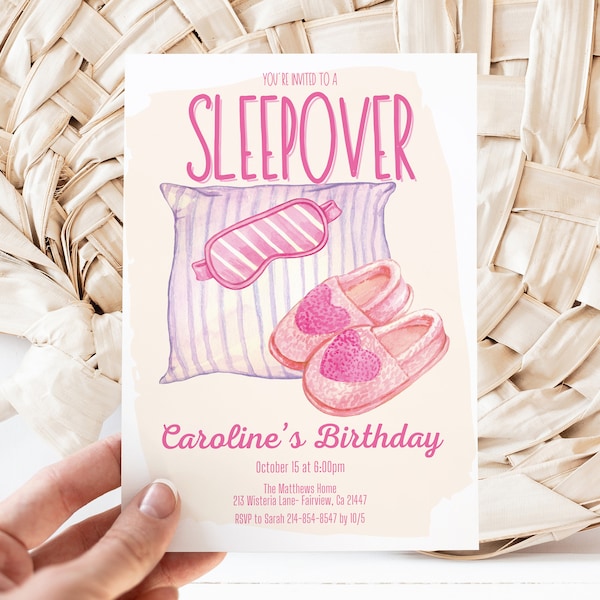 Preppy Sleepover Invitation - Etsy