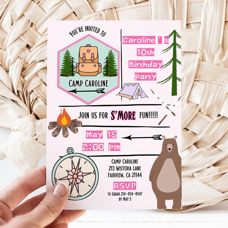 Girls Camping Party - Etsy